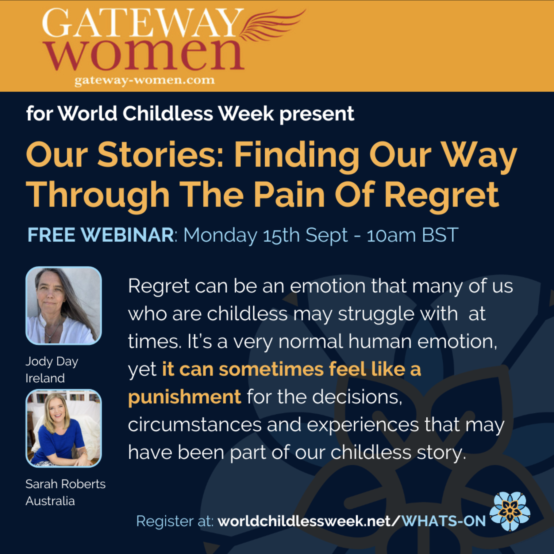 [WATCH NOW] WORLD CHILDLESS WEEK WEBINAR: Our Stories - Finding Our Way ...
